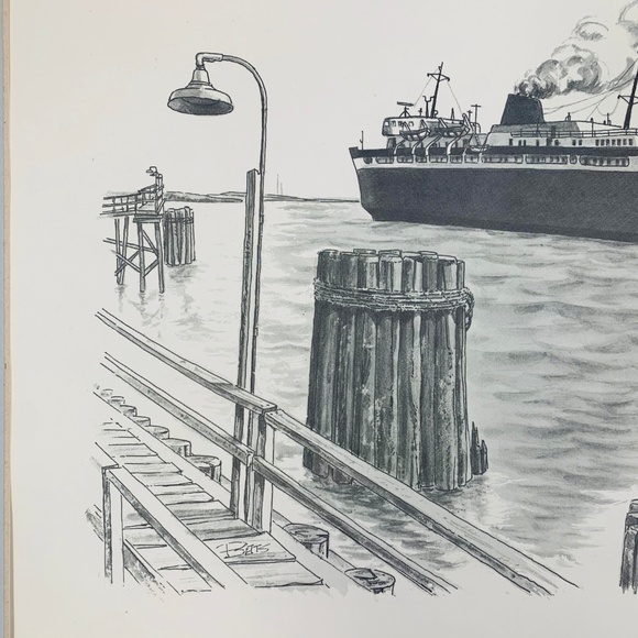 Vintage | Wall Decor | 5s Seashore Nautical Shipyard Ship Print | Poshmark